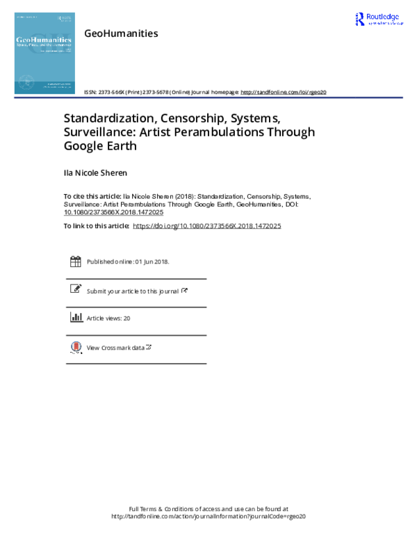 (PDF) Standardization, Censorship, Systems, Surveillance: Artist ...