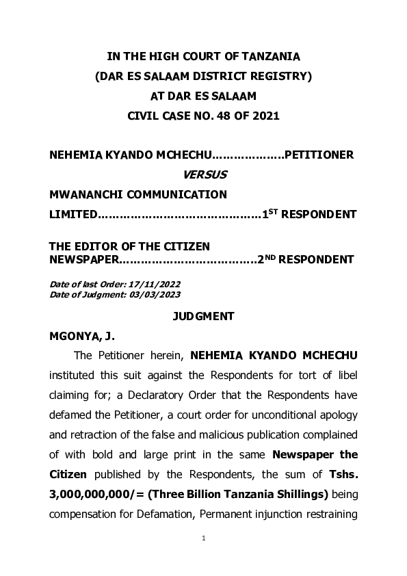(PDF) Elements of Defamation & Assessment of Damages in defamatory cases.