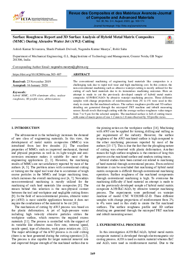 (PDF) Surface Roughness Report and 3D Surface Analysis of Hybrid Metal ...