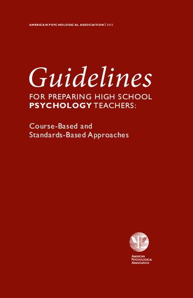 (PDF) Guidelines for preparing high school psychology teachers: Course ...
