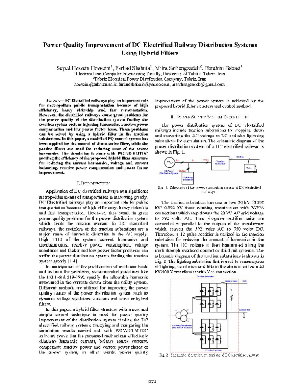 (PDF) Power quality improvement of DC electrified railway distribution ...