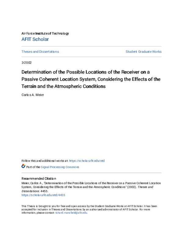 (PDF) Determination of the Possible Locations of the Receiver on a ...
