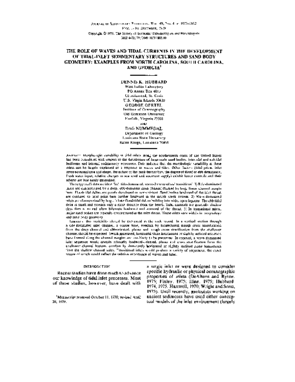 (PDF) The Role of Waves and Tidal Currents in the Development of Tidal ...