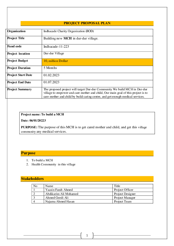 (PDF) Project proposal (Template)