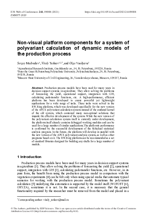 (PDF) Non-visual platform components for a system of polyvariant calculation of dynamic models ...