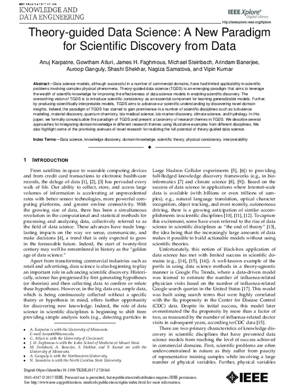 (PDF) Theory-Guided Data Science: A New Paradigm for Scientific ...