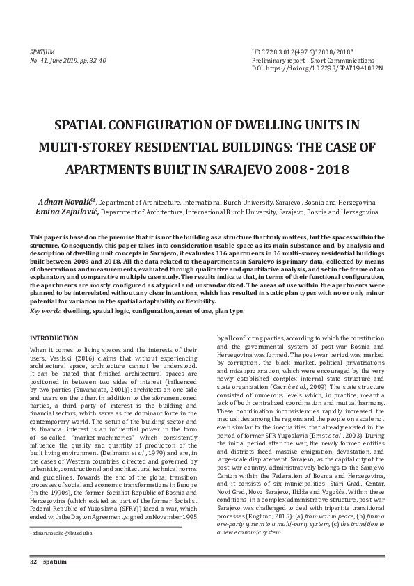 (PDF) Spatial configuration of dwelling units in multi-storey ...