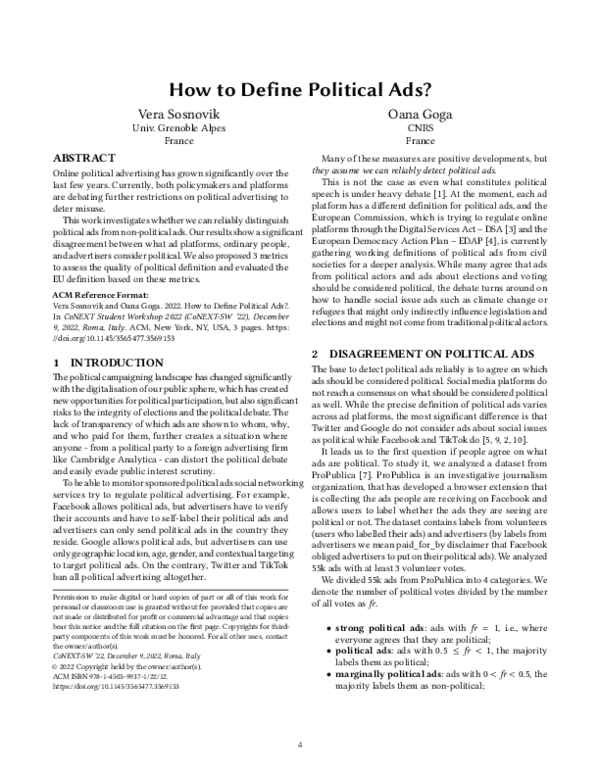 (PDF) How to define political ads?