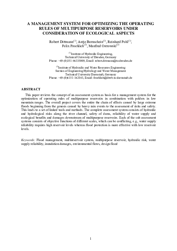 (PDF) A Management System for Optimizing the Operating Rules of ...