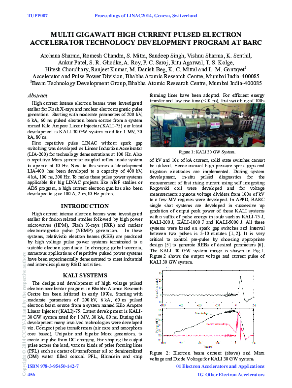 (PDF) Multi Gigawatt High Current Pulsed Electron Accelerator ...