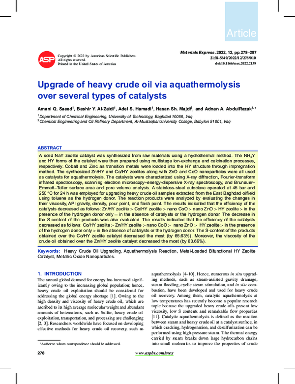 (PDF) Upgrade of heavy crude oil via aquathermolysis over several types ...