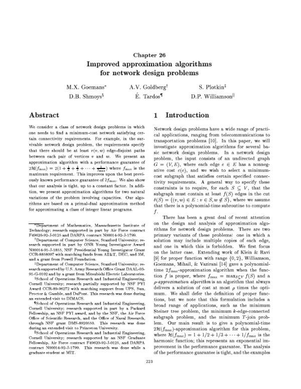(PDF) Improved approximation algorithms for network design problems