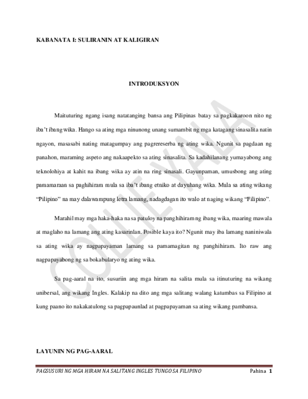 (PDF) PAGSUSURI NG MGA HIRAM NA SALITANG INGLES TUNGO SA FILIPINO