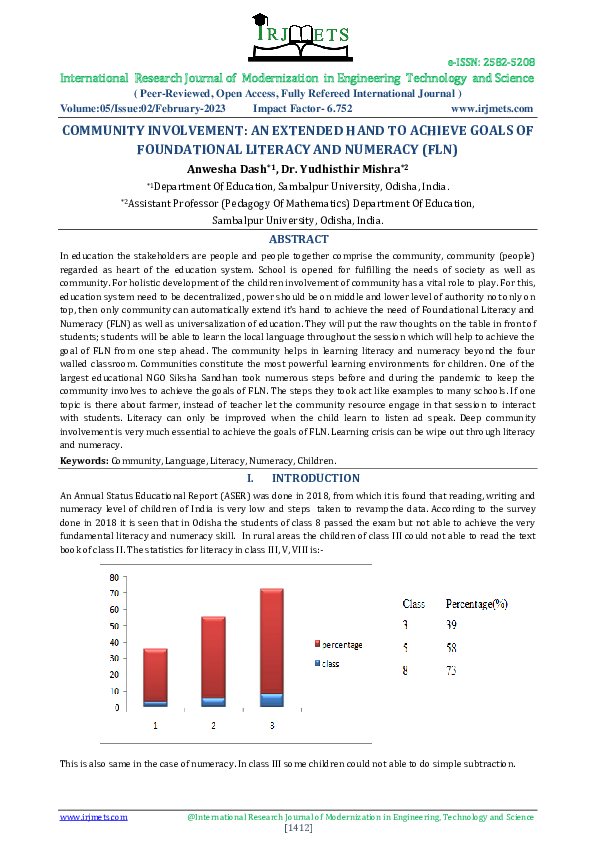 (PDF) COMMUNITY INVOLVEMENT: AN EXTENDED HAND TO ACHIEVE GOALS OF ...