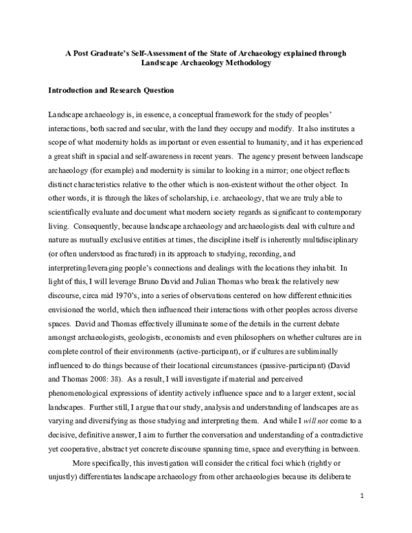 (DOC) The State of Archaeology: Landscape Archaeology Methodology