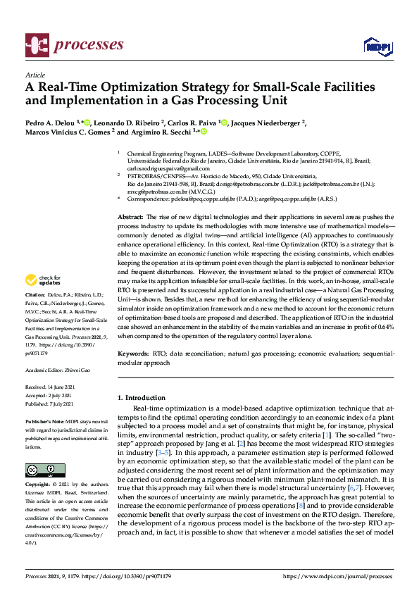 (PDF) A Real-Time Optimization Strategy for Small-Scale Facilities and Implementation in a Gas ...