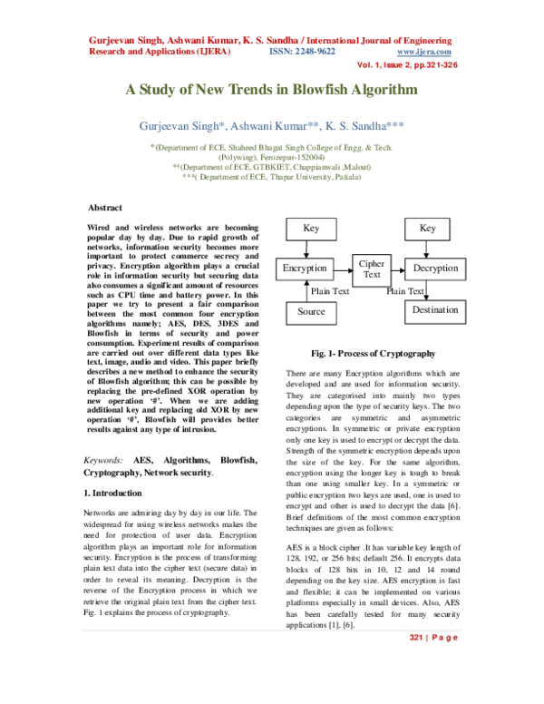 (PDF) A Study of New Trends in Blowfish Algorithm