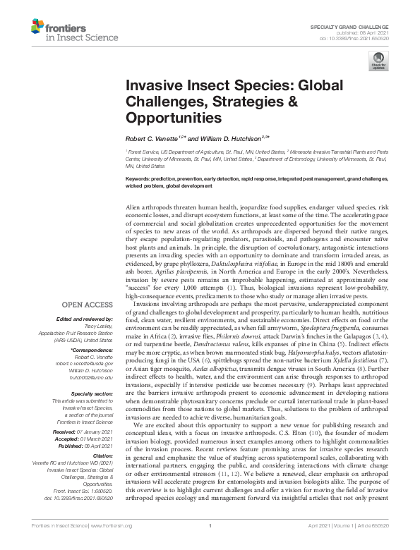 (PDF) Invasive Insect Species: Global Challenges, Strategies ...