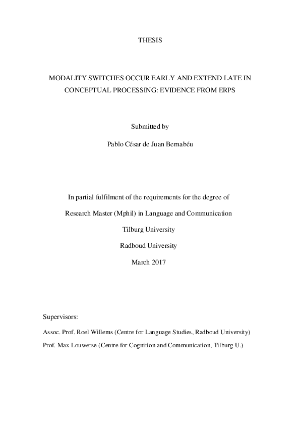 (PDF) Modality switches occur early and extend late in conceptual processing: Evidence from ERPs ...