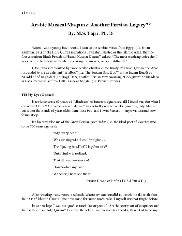 (PDF) Arabic Musical Maqams | Danial Bahador - Academia.edu