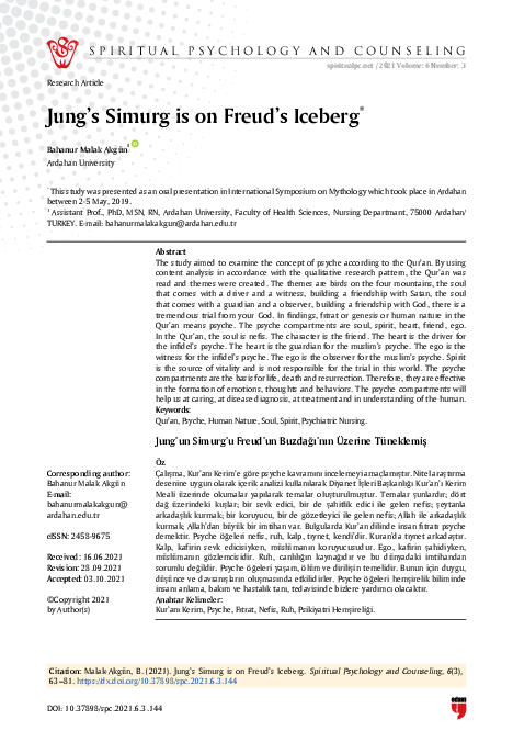 (PDF) Jung’s Simurg is on Freud’s Iceberg
