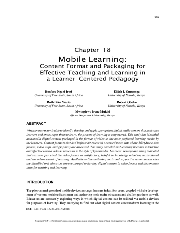 (PDF) Mobile Learning