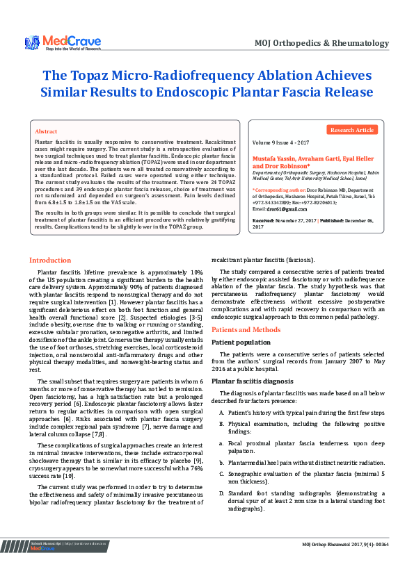 (PDF) The Topaz Micro-Radiofrequency Ablation Achieves Similar Results ...