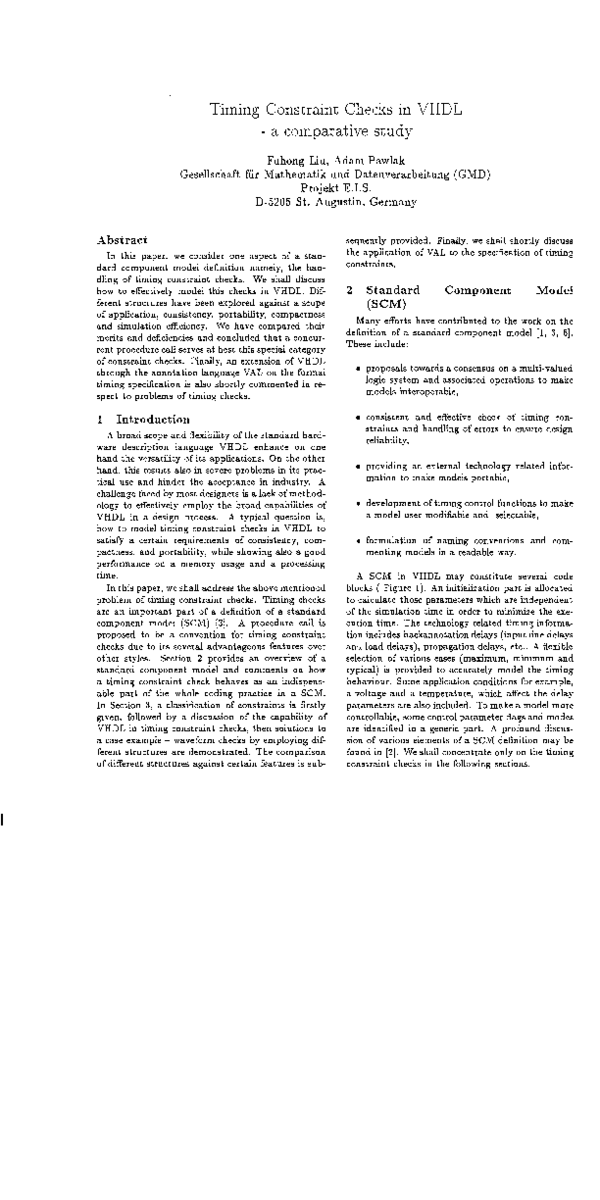 (PDF) Timing Constraint Checks in VHDL—a comparative study