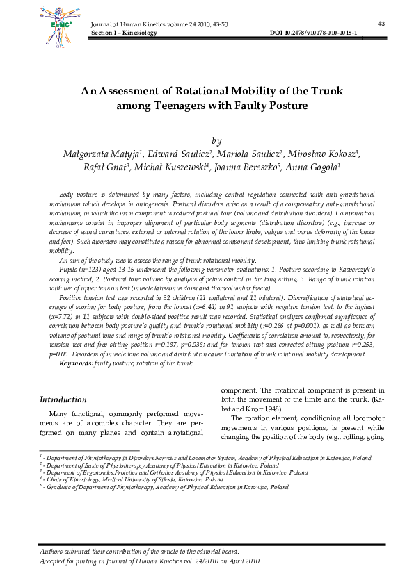 (PDF) An Assessment of Rotational Mobility of the Trunk among Teenagers ...