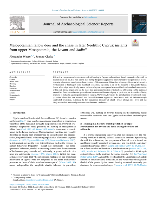 (PDF) Mesopotamian fallow deer and the chase in later Neolithic Cyprus ...