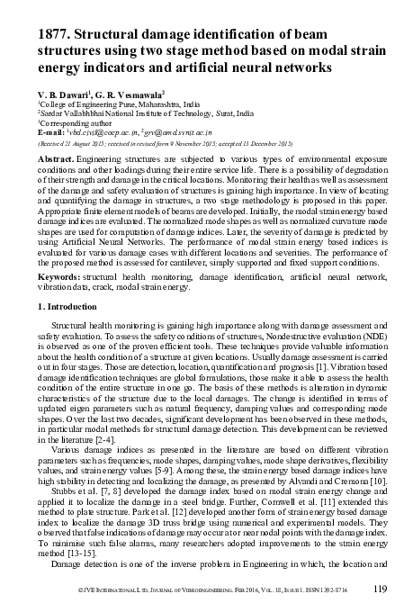 (PDF) Structural damage identification of beam structures using two ...