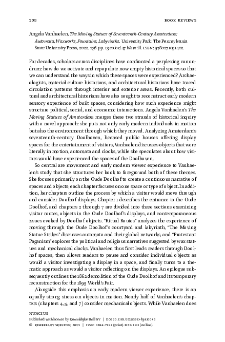 (PDF) Review of Angela Vanhaelen, The Moving Statues of Seventeenth ...