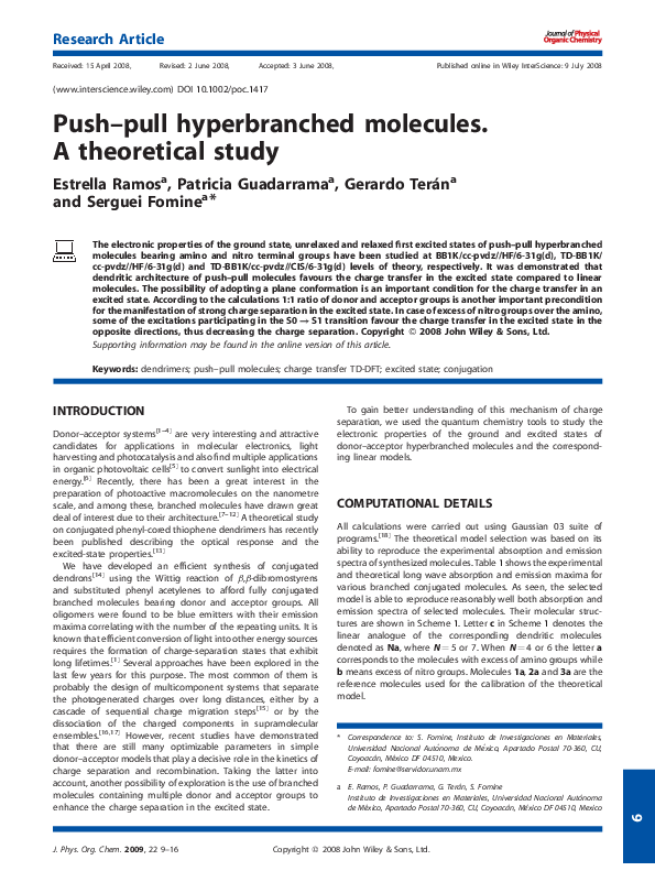 (PDF) Push-pull hyperbranched molecules. A theoretical study