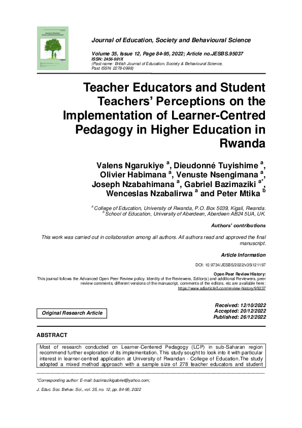 (PDF) Teacher Educators and Student Teachers’ Perceptions on the ...