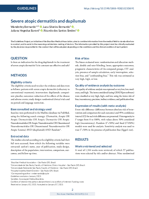 (PDF) Severe atopic dermatitis and dupilumab