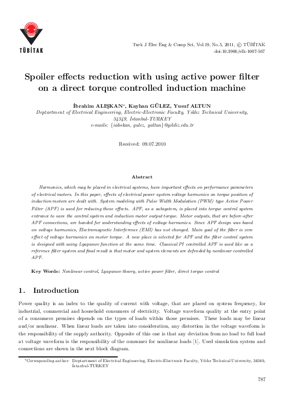 Pdf Direct Torque Fuzzy Controlled Induction Machine Drive Using An Optimized Extended Kalman