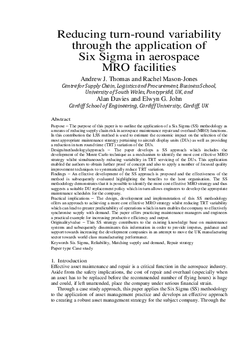(PDF) Reducing turn-round variability through the application of Six ...