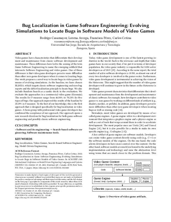 (PDF) Bug localization in game software engineering