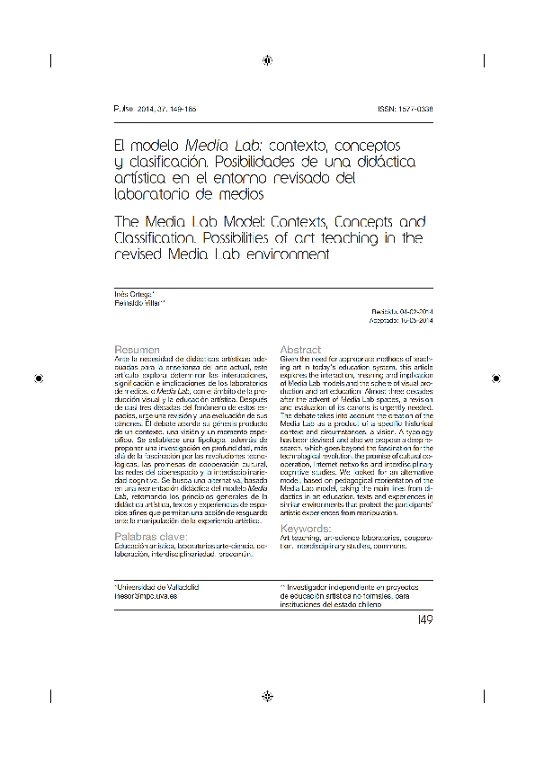 (PDF) El modelo Media Lab: contexto, conceptos y clasificación ...