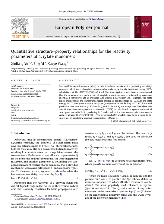 (PDF) Quantitative structure–property relationship models to predict ... (PDF) Quantitative structure–property relationship models to predict ...