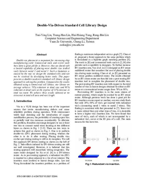 (PDF) Double-Via-Driven Standard Cell Library Design