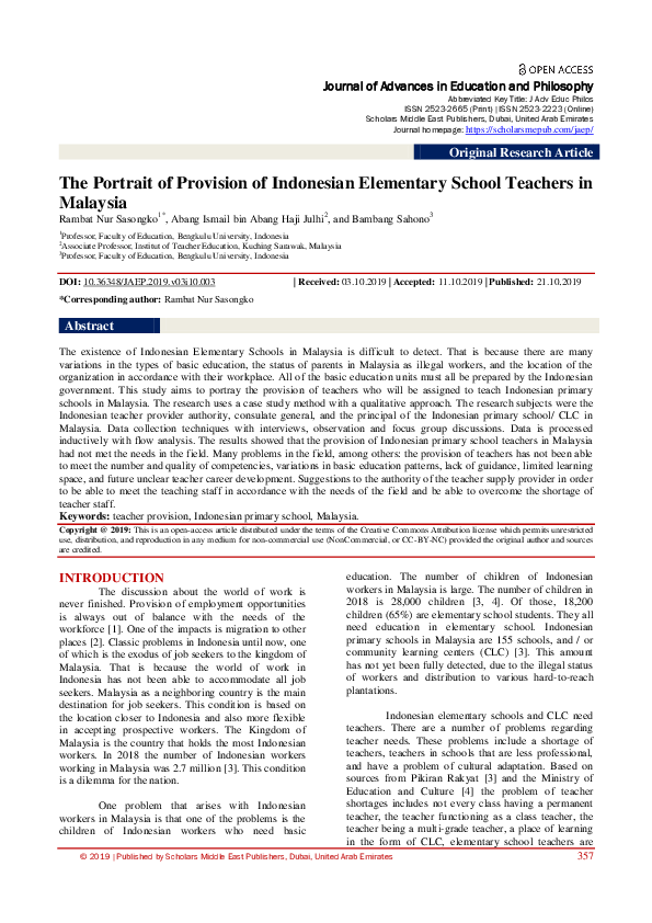 (PDF) The Portrait of Provision of Indonesian Elementary School ...