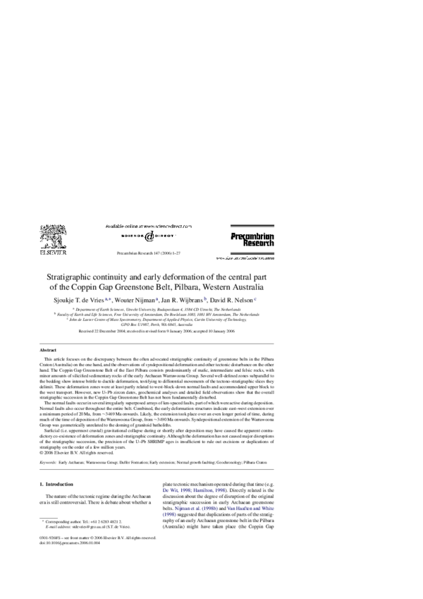 (PDF) Stratigraphic continuity and early deformation of the central ...
