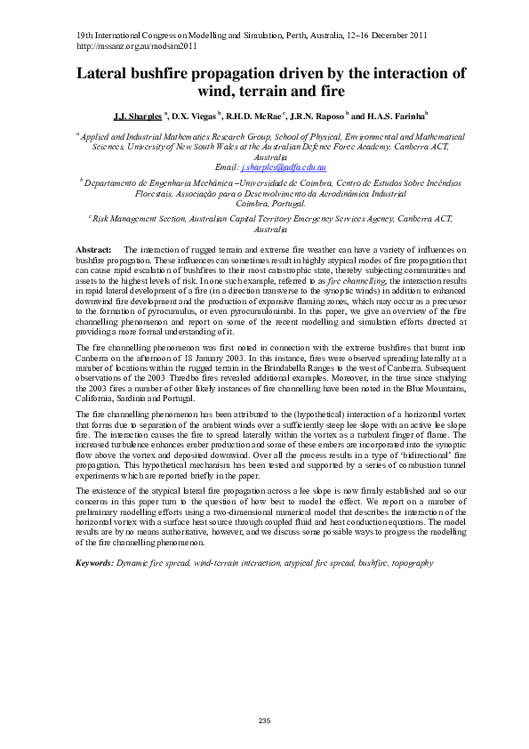 (PDF) Lateral bushfire propagation driven by the interaction of wind ...