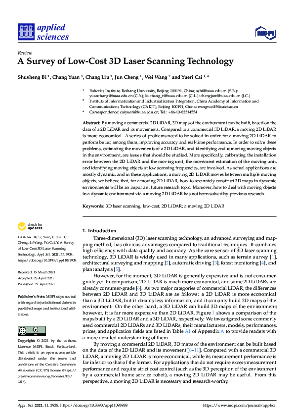 (PDF) A Survey of Low-Cost 3D Laser Scanning Technology
