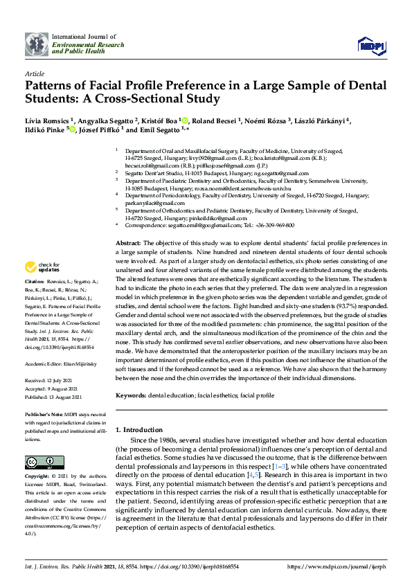 (PDF) Patterns of Facial Profile Preference in a Large Sample of Dental ...