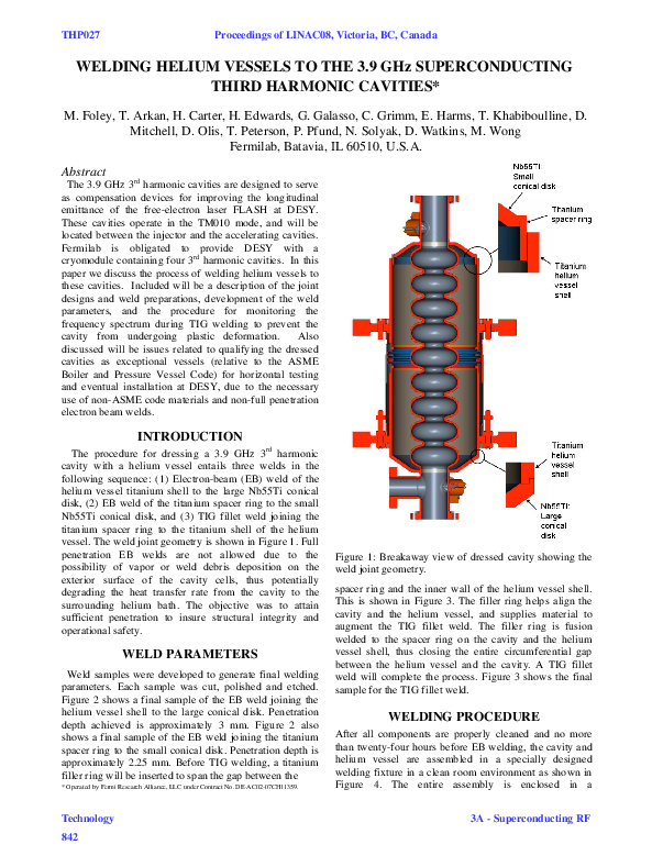 (PDF) Welding Helium Vessels to the 3.9 GHz Superconducting Third ...