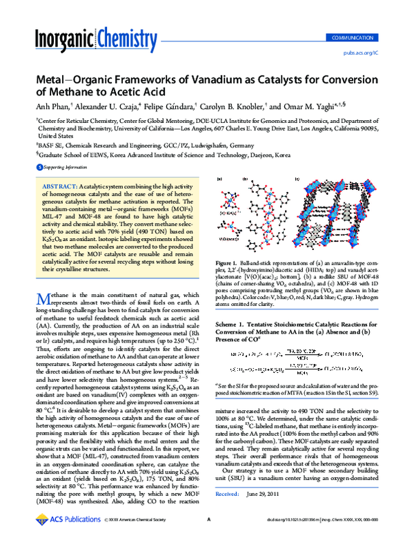 (PDF) Metal–Organic Frameworks of Vanadium as Catalysts for Conversion ...