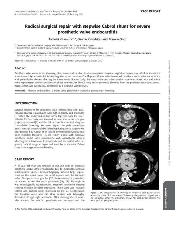 (PDF) Radical surgical repair with stepwise Cabrol shunt for severe ...