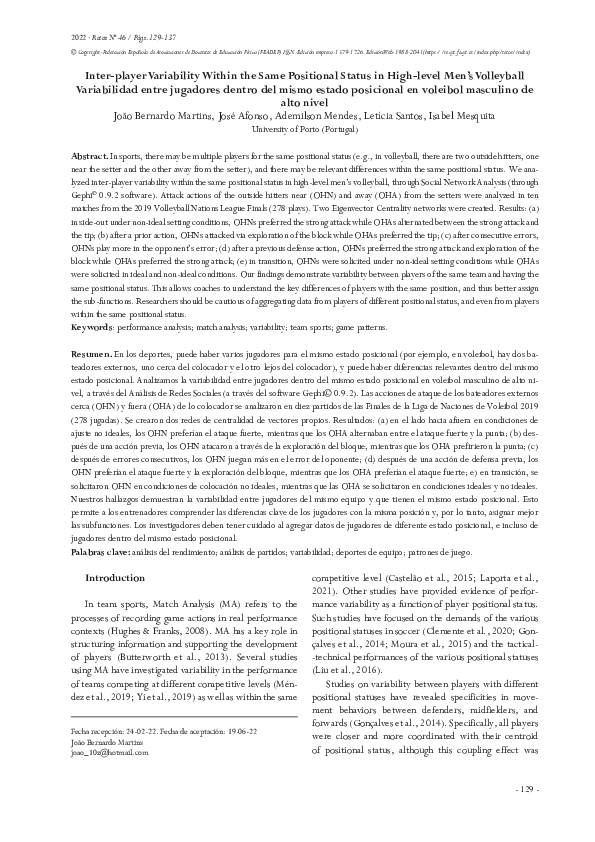 (PDF) Inter-player Variability Within the Same Positional Status in ...